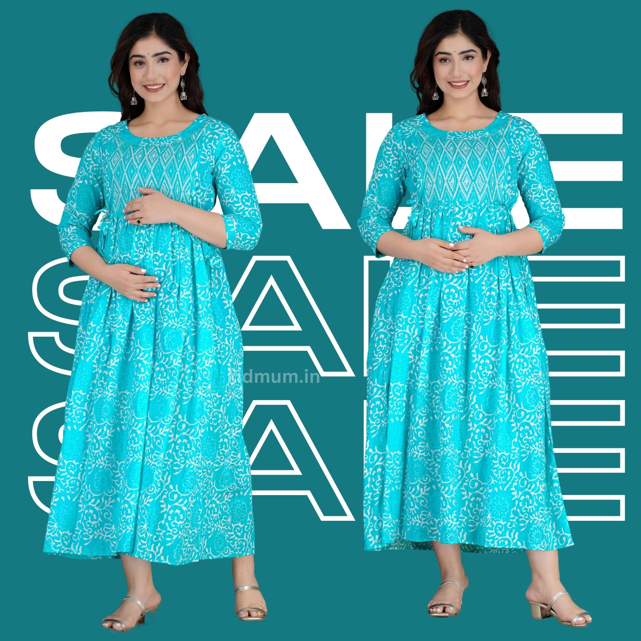 Kidmum Maternity Feeding Kurti Aqua